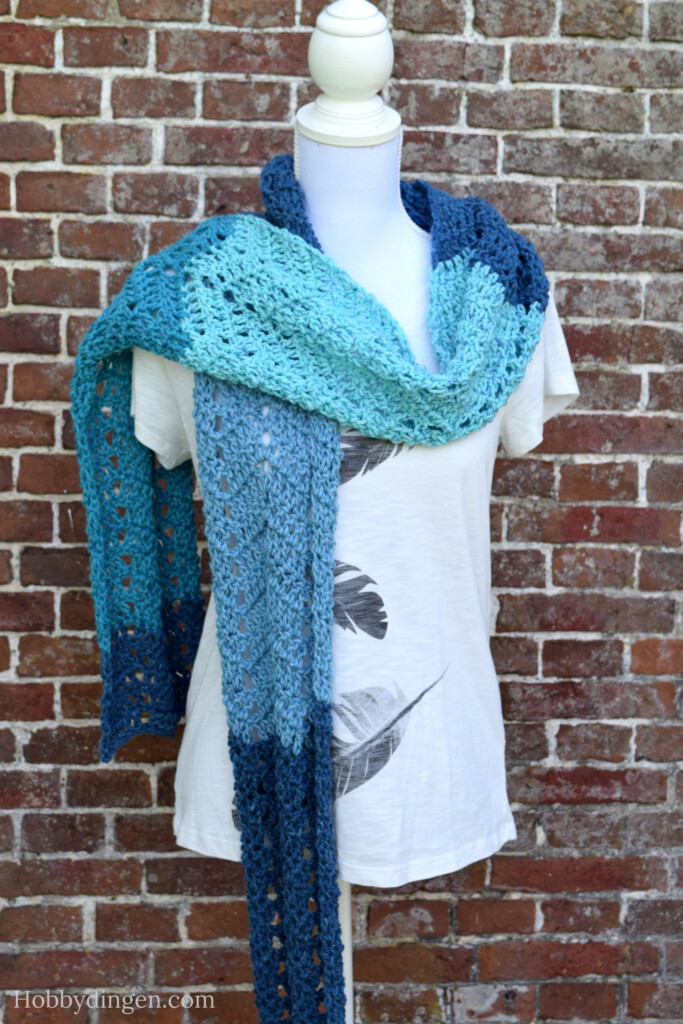 Free Crochet Pattern Scarf: The Waterfall Scarf – Hobbydingen