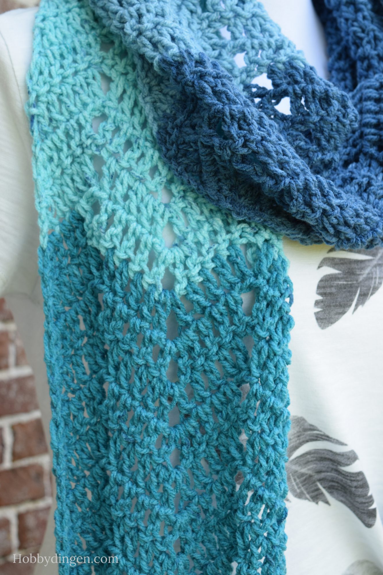 Free Crochet Pattern Scarf: The Waterfall Scarf – Hobbydingen